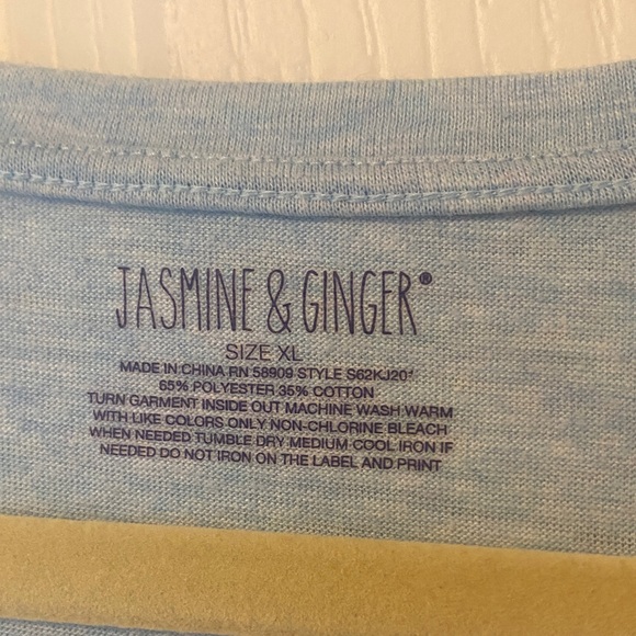 Jasmine & Ginger | Tops | Jasmine Ginger Sky Blue Slogan Tee | Poshmark